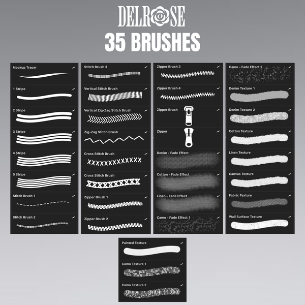 Procreate Brush Pack – 36 Premium Tools – DELROSE