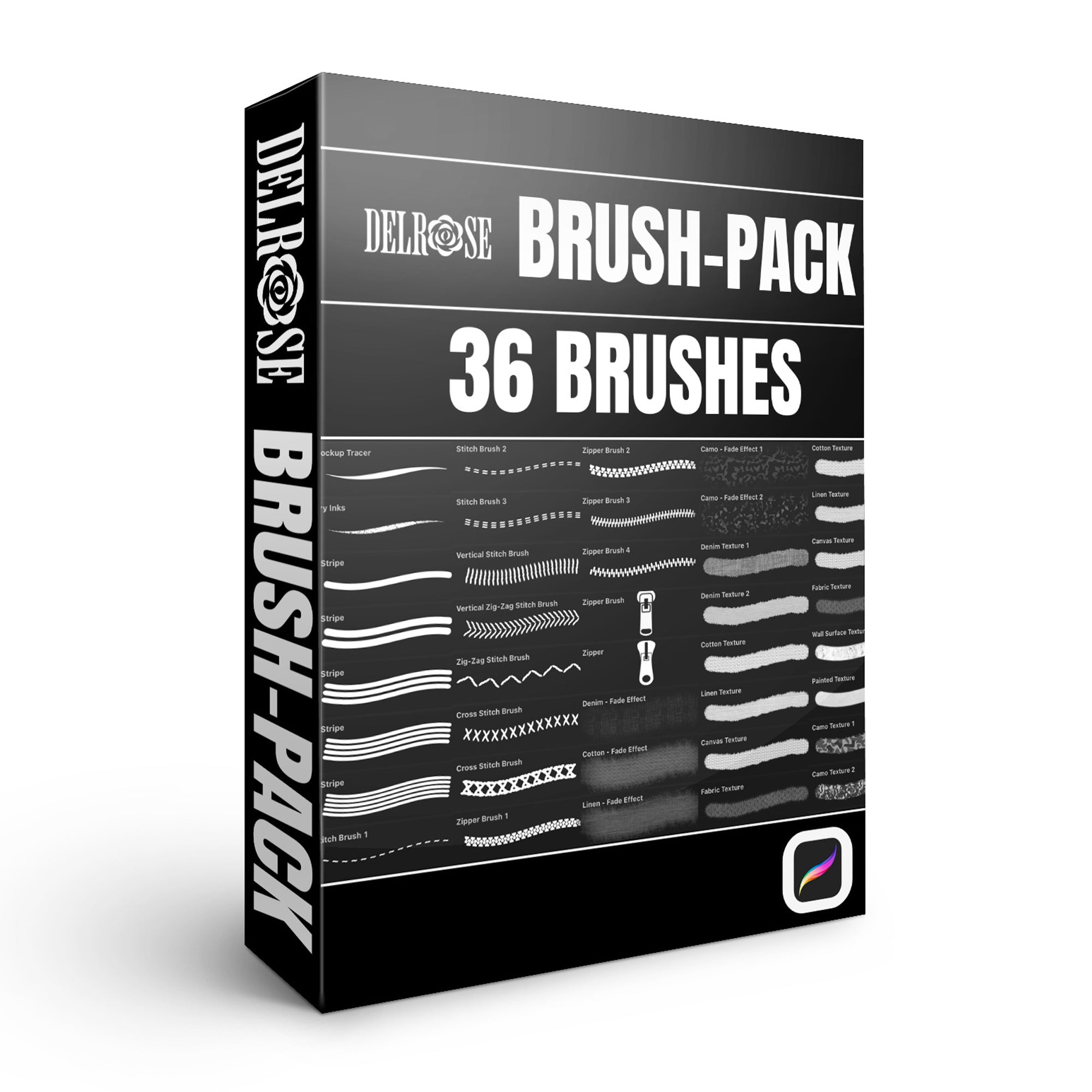 Procreate Brush Pack – 36 Premium Tools – DELROSE